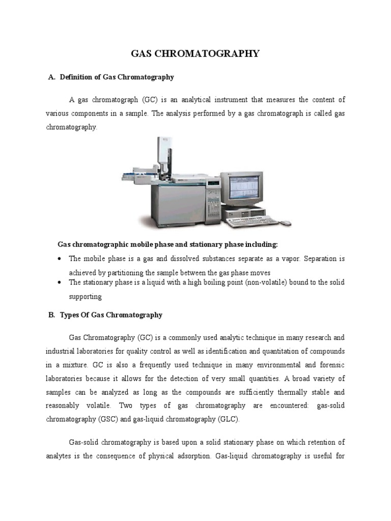 Gas Chromatography | PDF | High Performance Liquid Chromatography ...