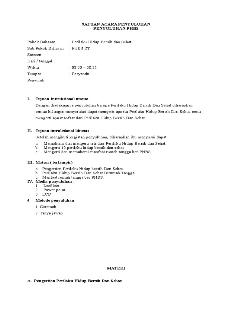 Sap 10 Phbs Rumah Tangga | PDF