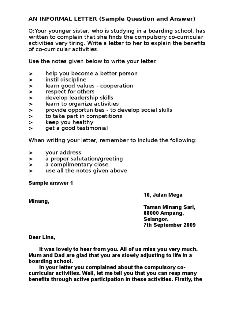 An Informal Letter Exercise | PDF | Leadership | Psychological Concepts