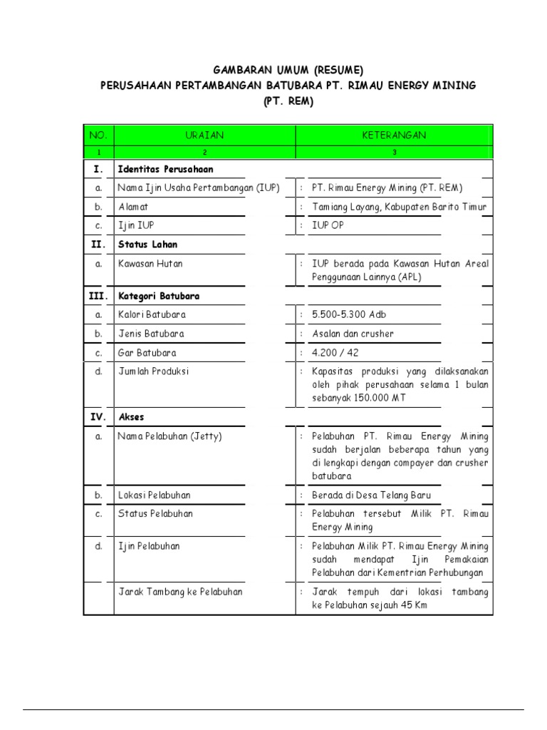 Resume Batubara GAR 40 Dan GAR 42 ... | PDF