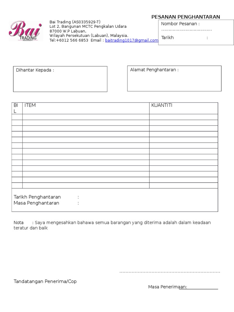 Delivery Order | PDF