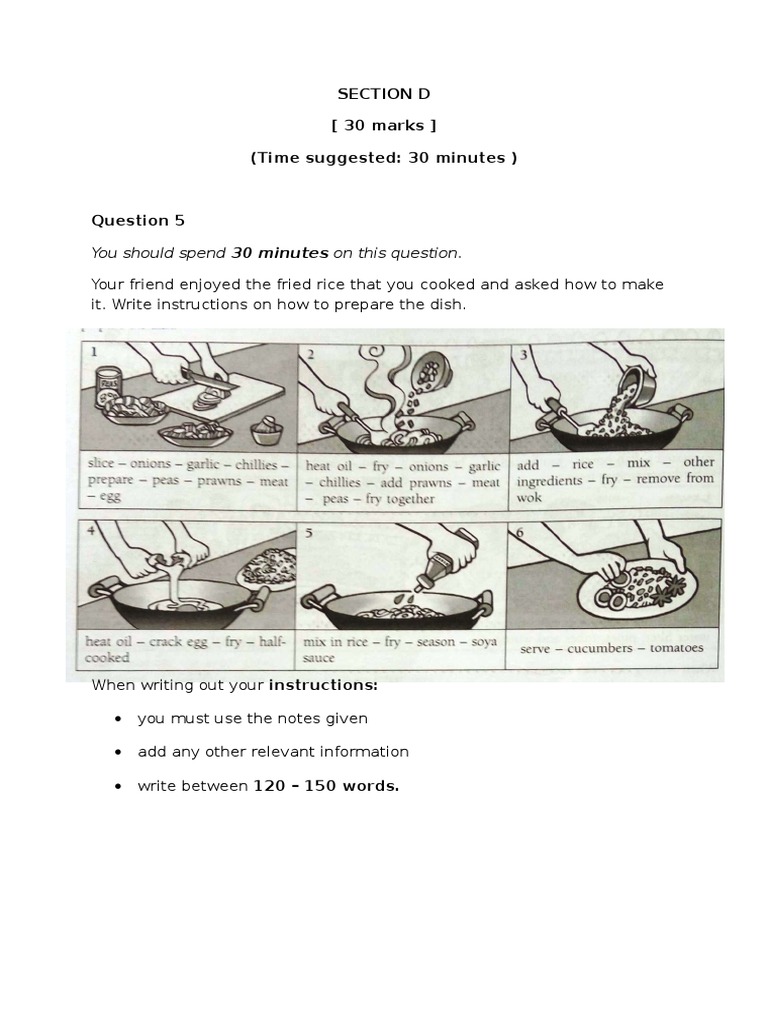Essay Question PT3 English | PDF | Cuisine | Cooking