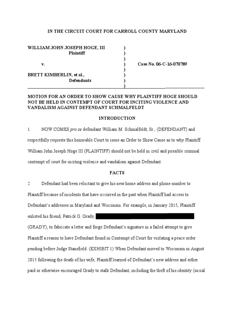 Bs Motion For Contempt | PDF
