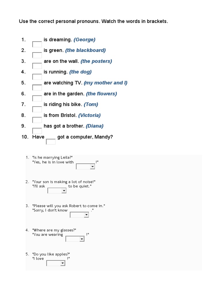 Use The Correct Personal Pronouns | PDF