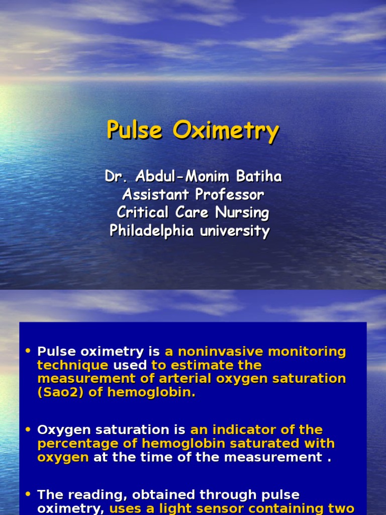 Pulse Oximetry 2 | PDF | Hemoglobin | Cardiovascular System