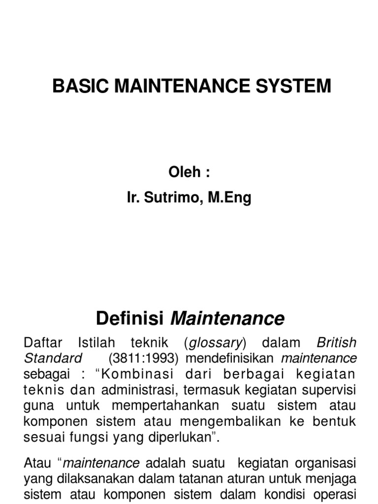 10.basic Maintenance System | PDF