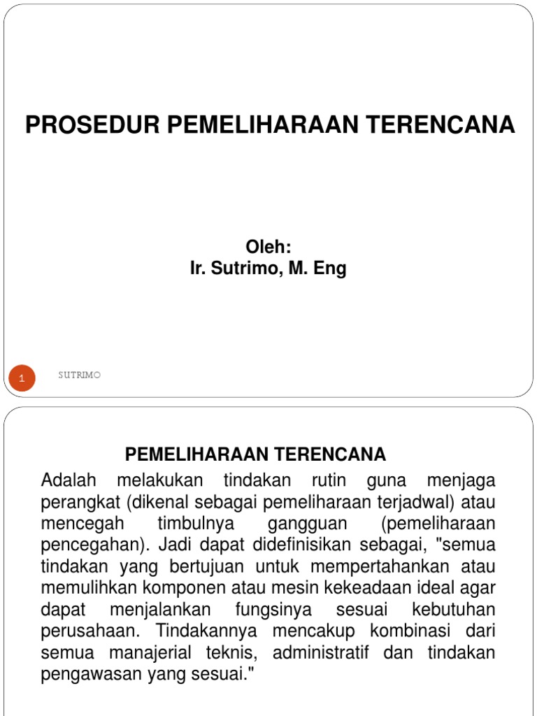 7.prosedur Pemeliharaan Terencana | PDF | Bisnis | Komputer