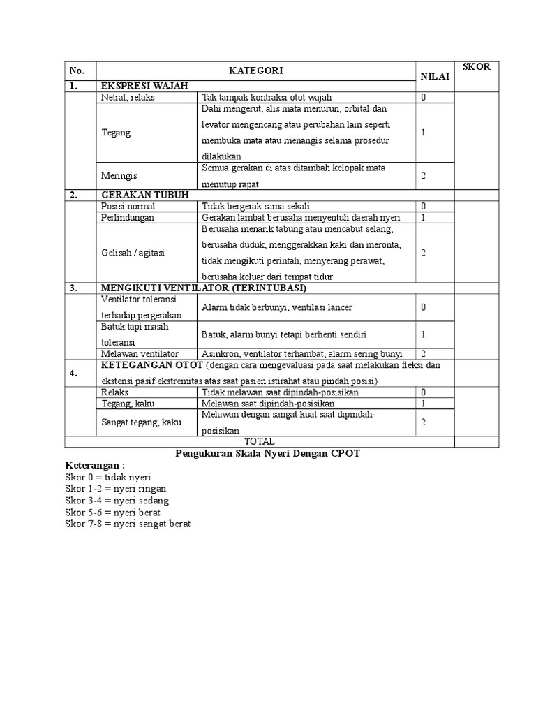 Pengukuran Nyeri CPOT