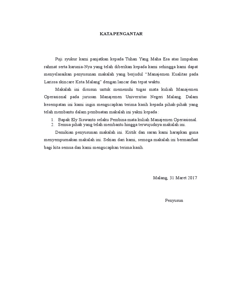 Kata Pengantar | PDF