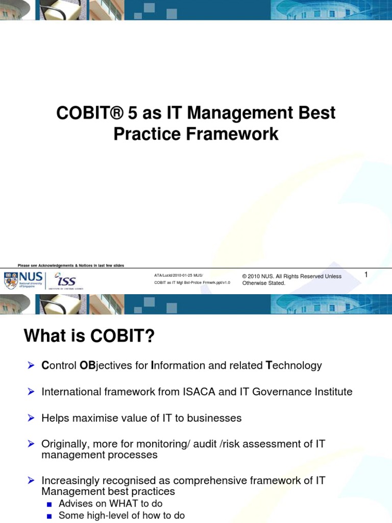 COBIT 5 As An IT Management Best Practices Framework PDF | PDF | Cobit ...