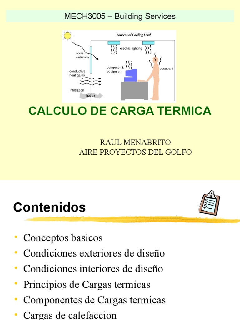 Cálculo de Cargas Térmicas HVAC | PDF | Hvac | Calor