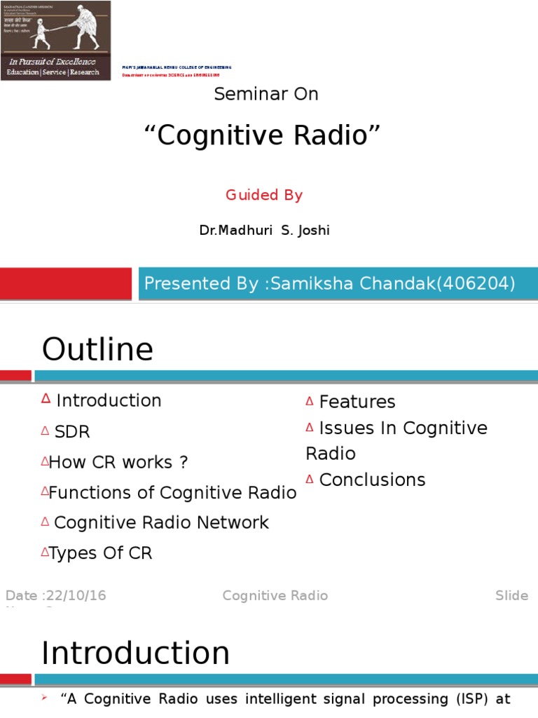 CR PPT | PDF | Cognitive Radio | Software Defined Radio