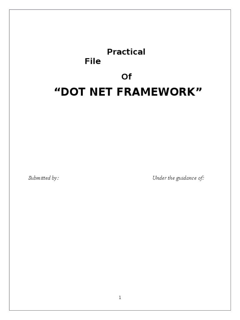 Dot Net Practical File Pdf Component Object Model Microsoft