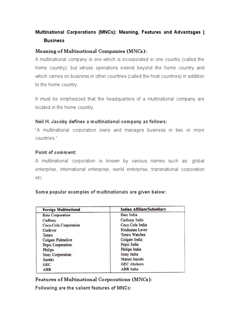 Multinational Corporations | PDF | Multinational Corporation | Economics