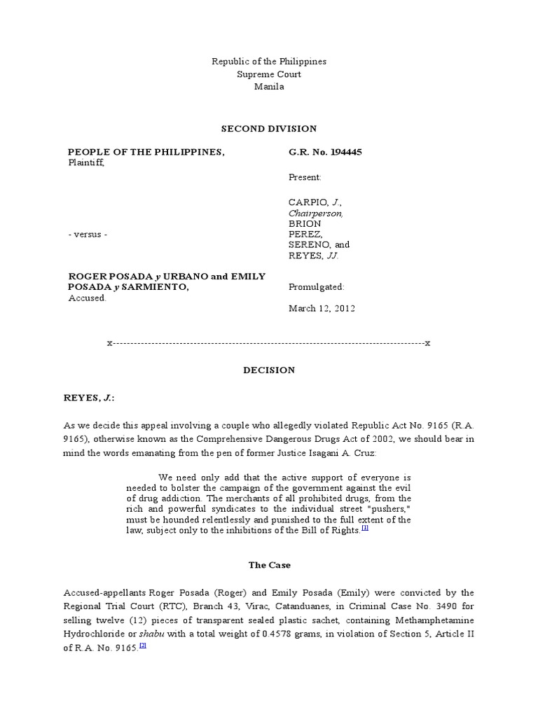 Cases On Constructive Possession in Drugs Cases | PDF | Prosecutor | Reasonable Doubt