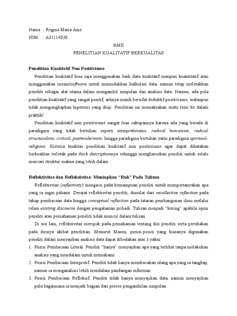 RMK Bab 2 Penelitian Kualitatif Berkualitas | PDF