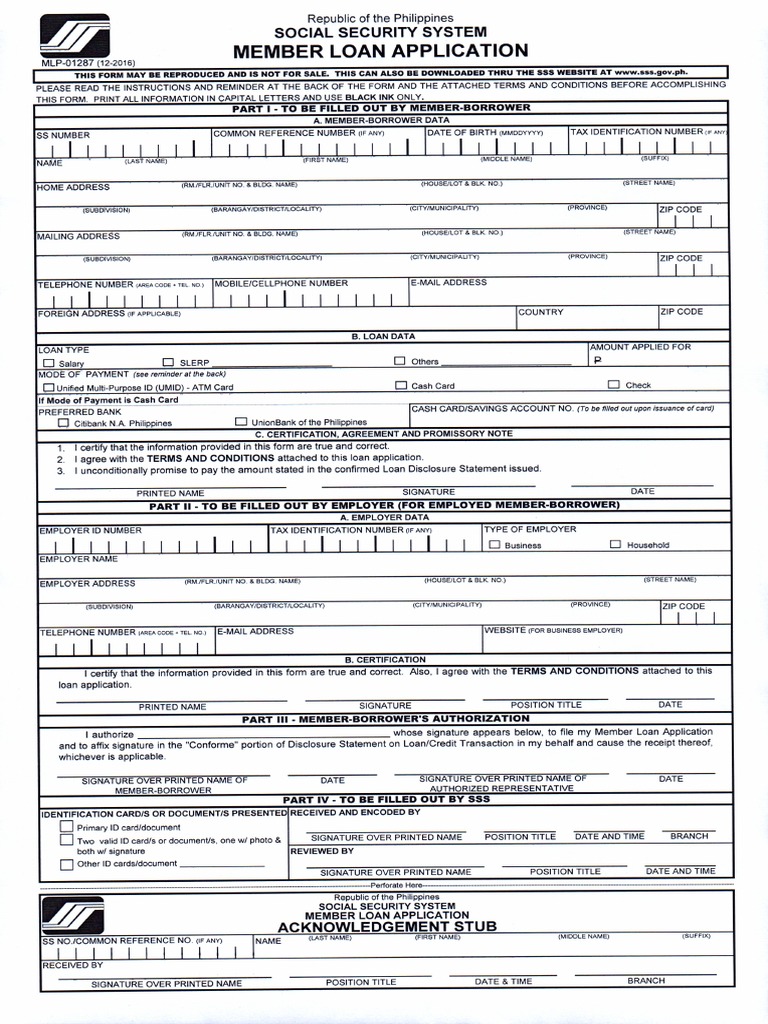 SSS Loan Form | PDF | Public Finance | Companies