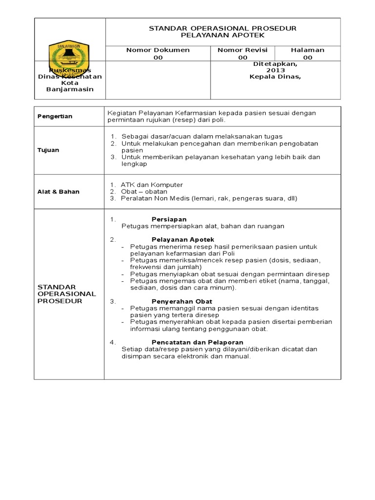 Sop Pelayanan Apotek 02 Pdf