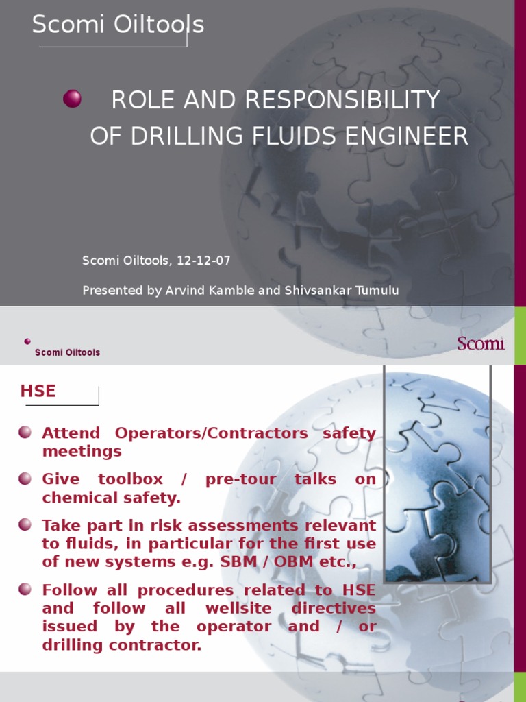 Drilling Fluids Engineer Responsibilities | PDF | Drilling Rig | Logistics