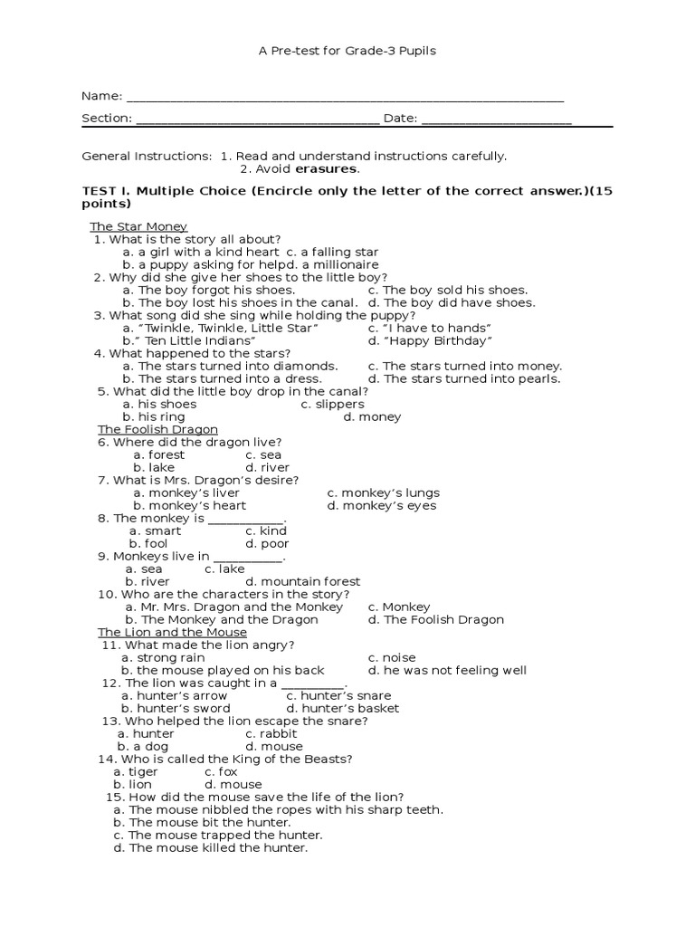 TEST I. Multiple Choice (Encircle Only The Letter of The Correct Answer ...