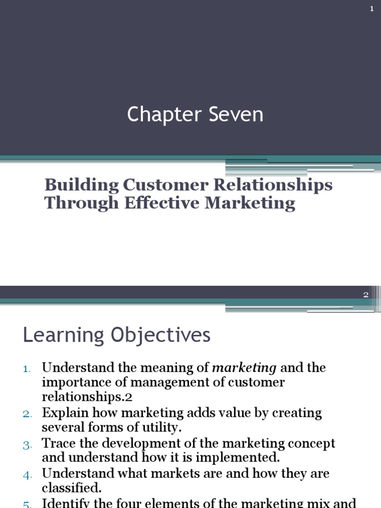 Chapter 7 Building Customer Relationship Through Effective Marketing ...
