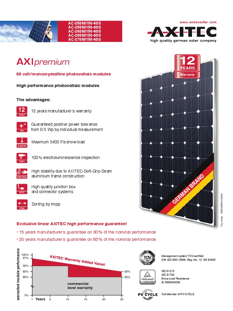 Axitec 250-270 Mono | Solar Panel | Equipment