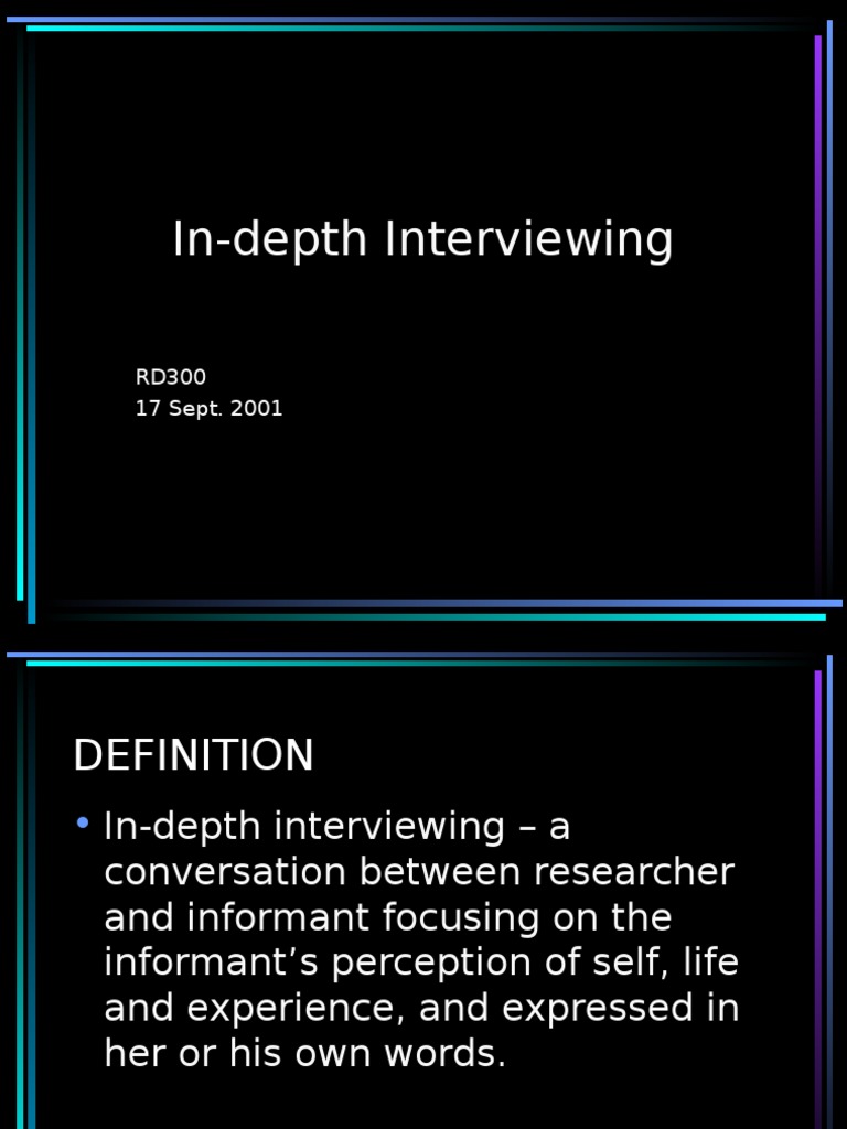 Rd300 In-Depth Interviewing | PDF