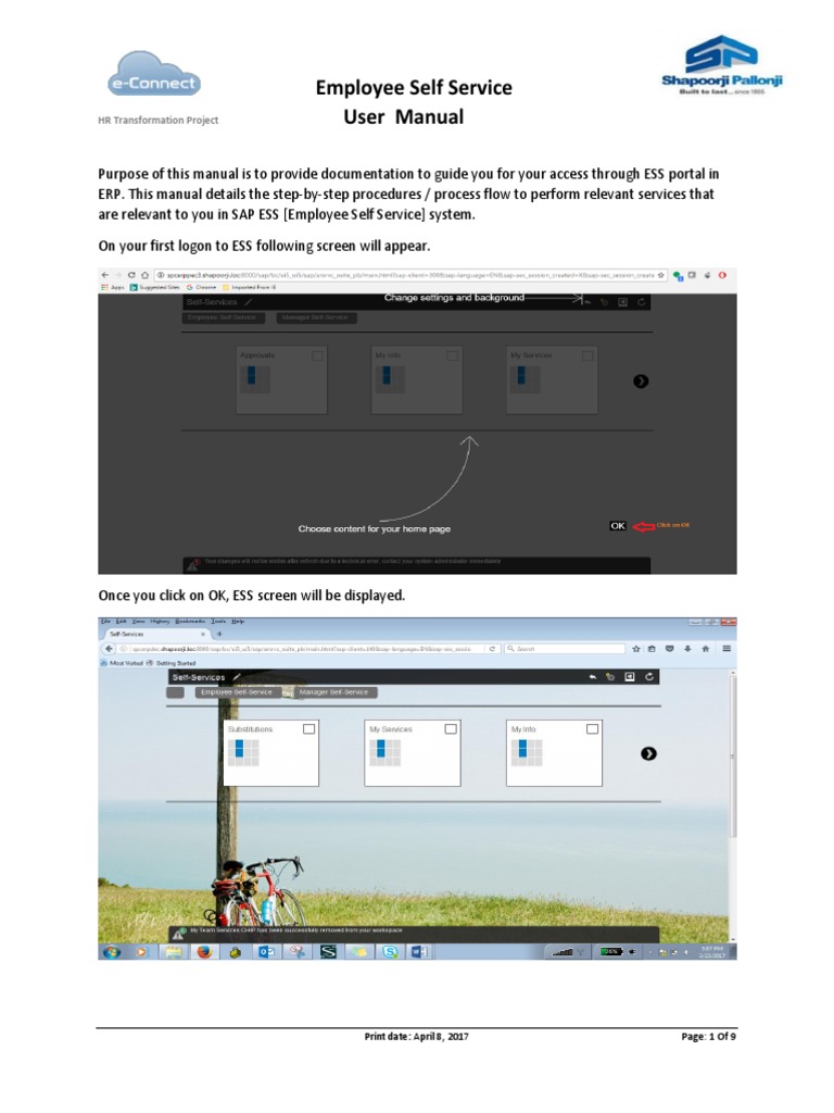 Employee Self Service User Manual (ESS) | PDF | Tab (Gui) | Software