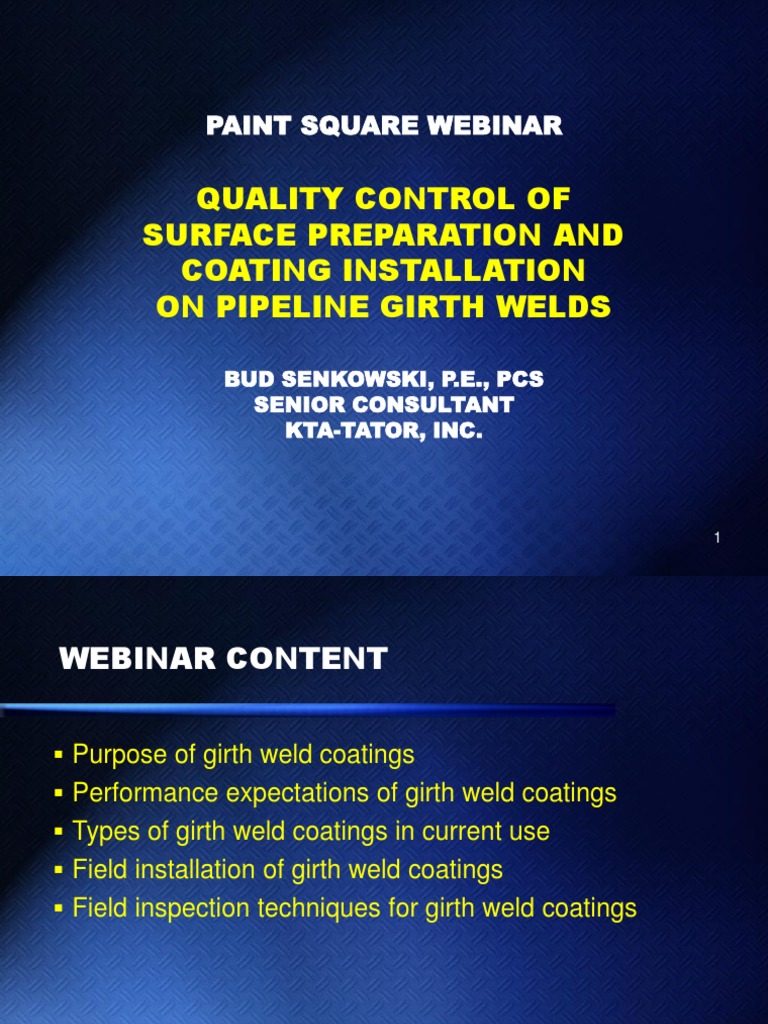 Webinar-Coating Girth Welds FINAL REV PDF | PDF | Humidity | Epoxy