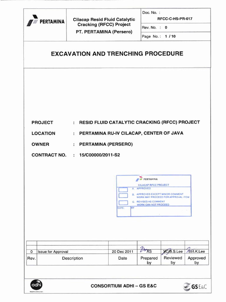 Excavation and Trenching Procedure | PDF