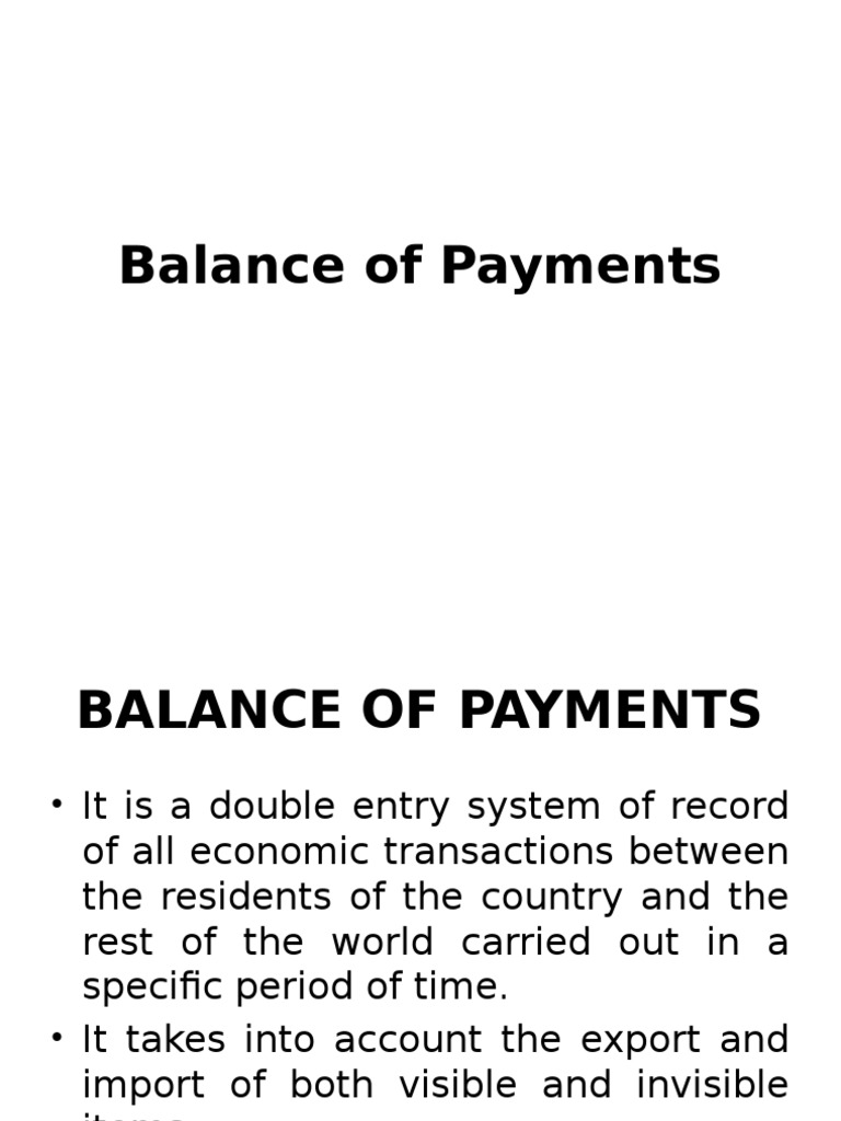 Balance of Payments | PDF | Debits And Credits | Financial Transaction