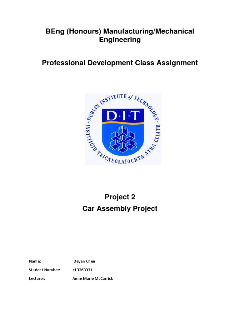 Car Assembly Project | PDF