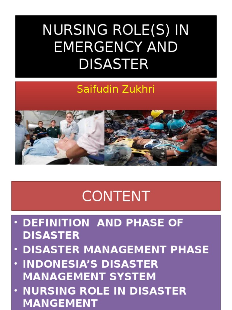 Nursing Role(s) in Emergency and Disaster | Emergency Management | Risk ...