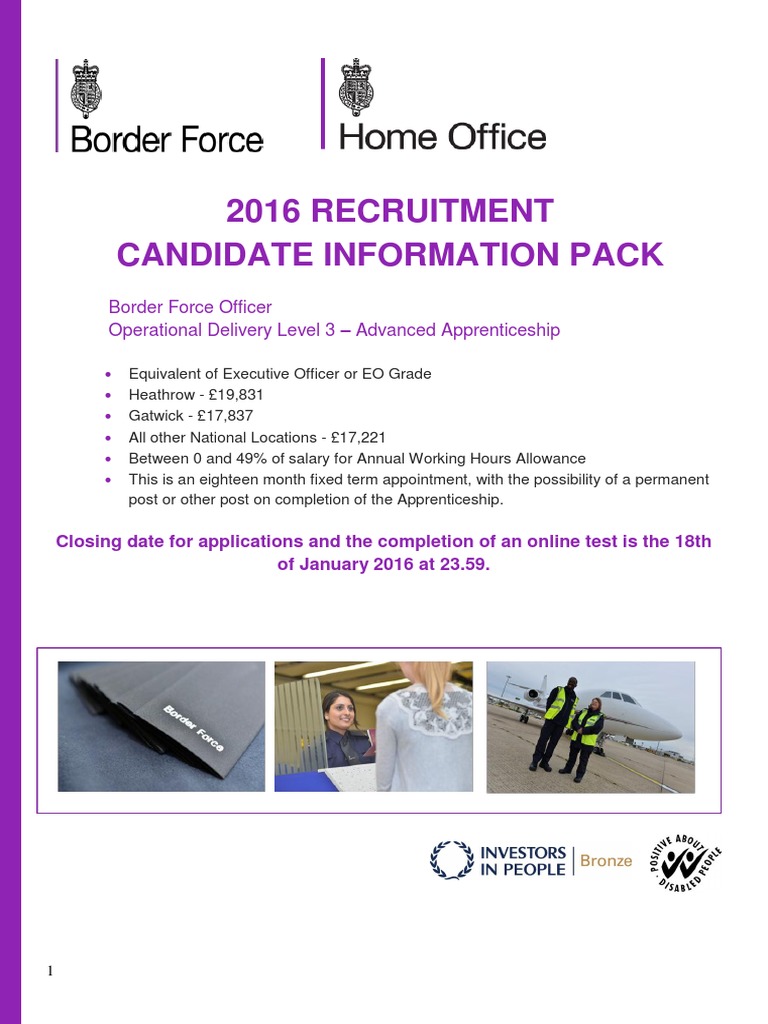 2016 Border Force Officer Recruitment | PDF | Competence (Human ...