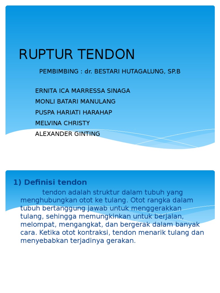 Panduan Lengkap Ruptur Tendon | PDF
