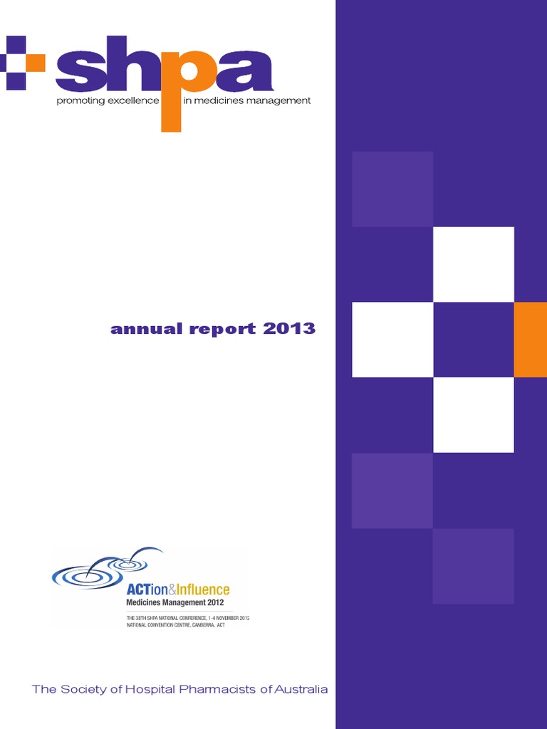 SHPA Annual Report 2013 | PDF | Pharmacy | Pharmacist