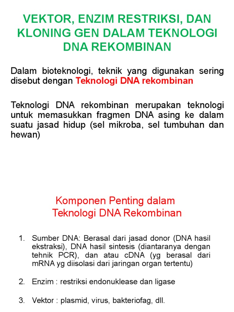 Teknologi Dna Rekombinan (PP) | PDF