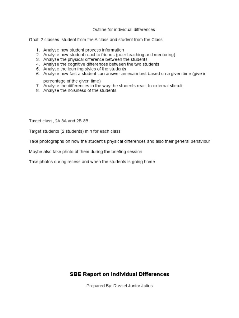 Analyzing Individual Differences in Students | PDF | Pedagogy ...