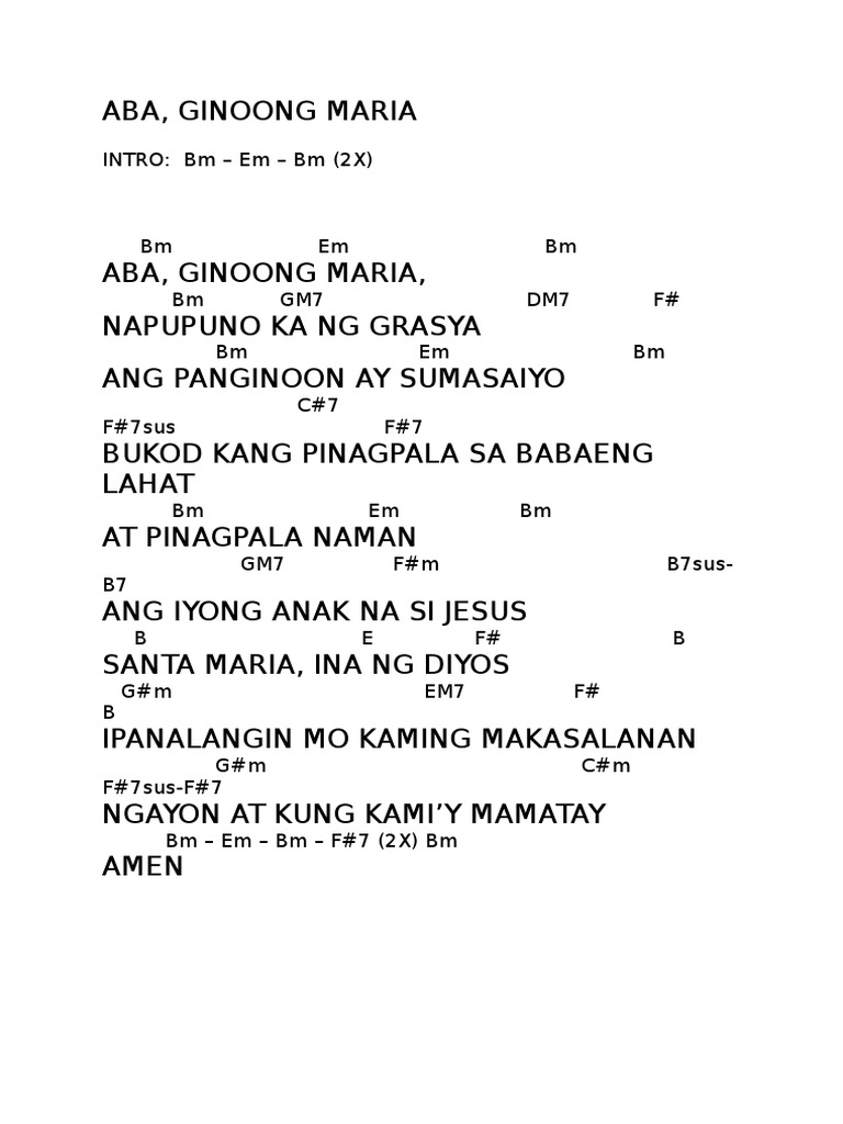 Aba Ginoong Maria | PDF