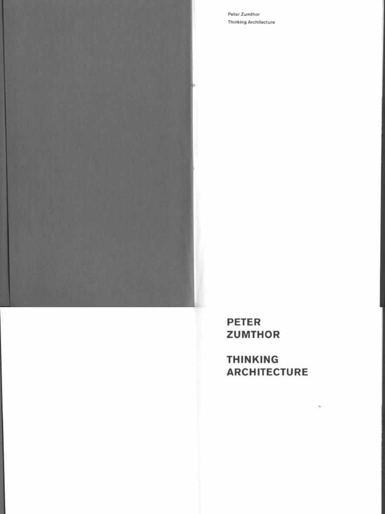 Peter Zumthor Thinking Architecture PDF | PDF