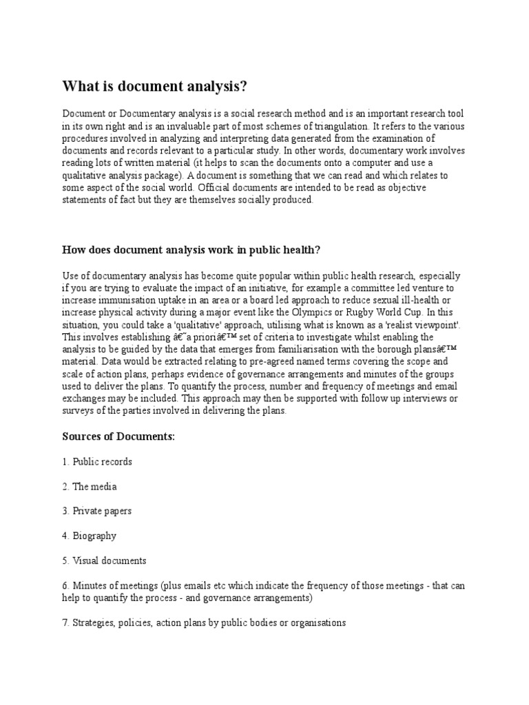 What Is Document Analysis | PDF | Qualitative Research | Semiotics