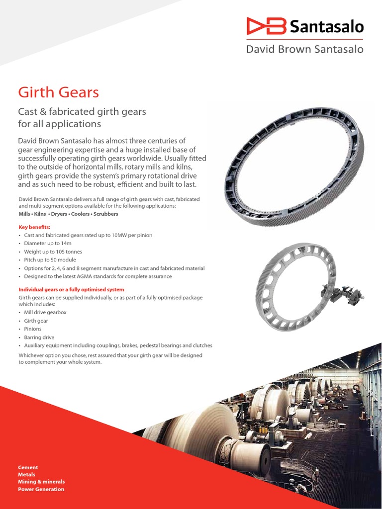 Girth Gears Datasheet Eng Web | Gear | Finite Element Method