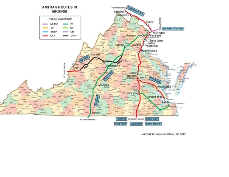 Amtrak Virginia Train Routes | PDF | Virginia | Railway