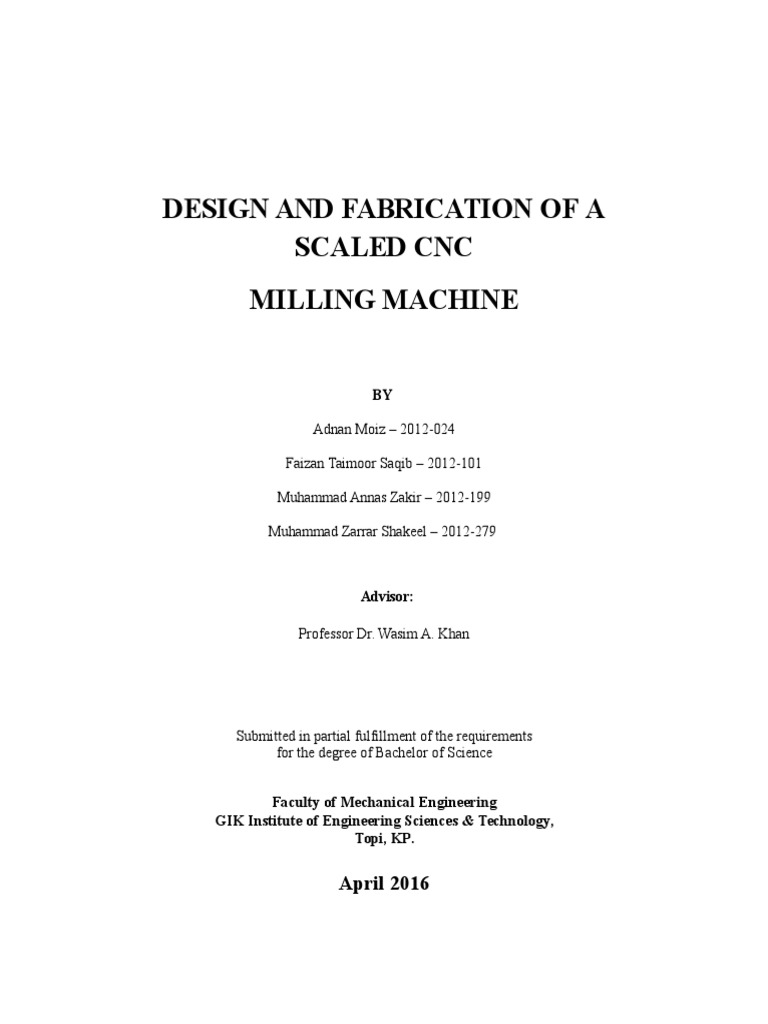 CNC Milling Machine - FYP Final Report - V1 | PDF | Numerical Control ...