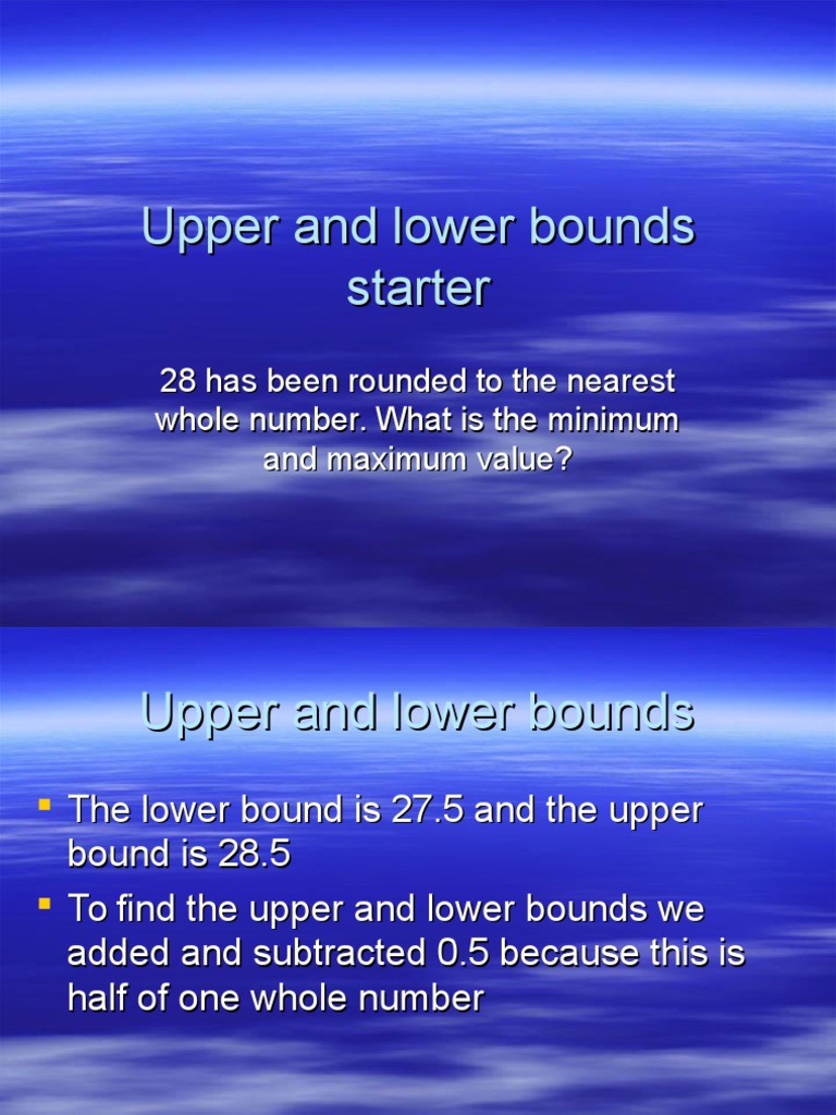 6 Upper and Lower Bound | PDF | Multiplication | Maxima And Minima