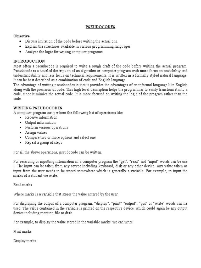 Pseudocodes And Algorithms Pdf Boolean Data Type Algorithms 