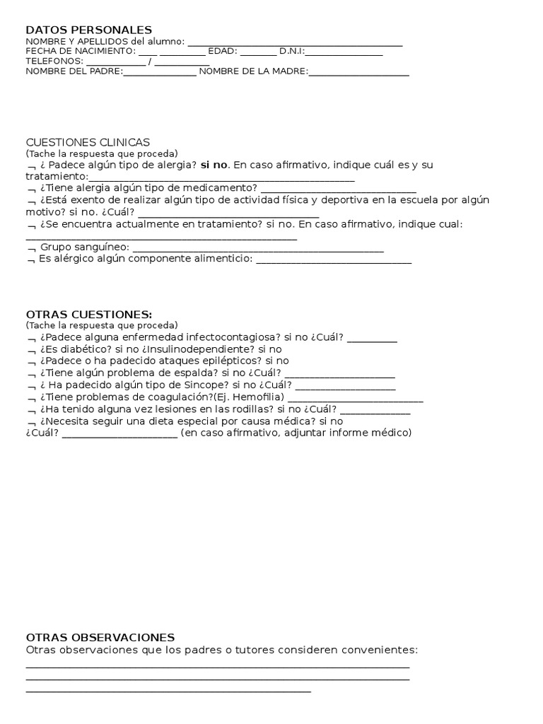 Ficha Informativa De Datos Personales Pdf 2528