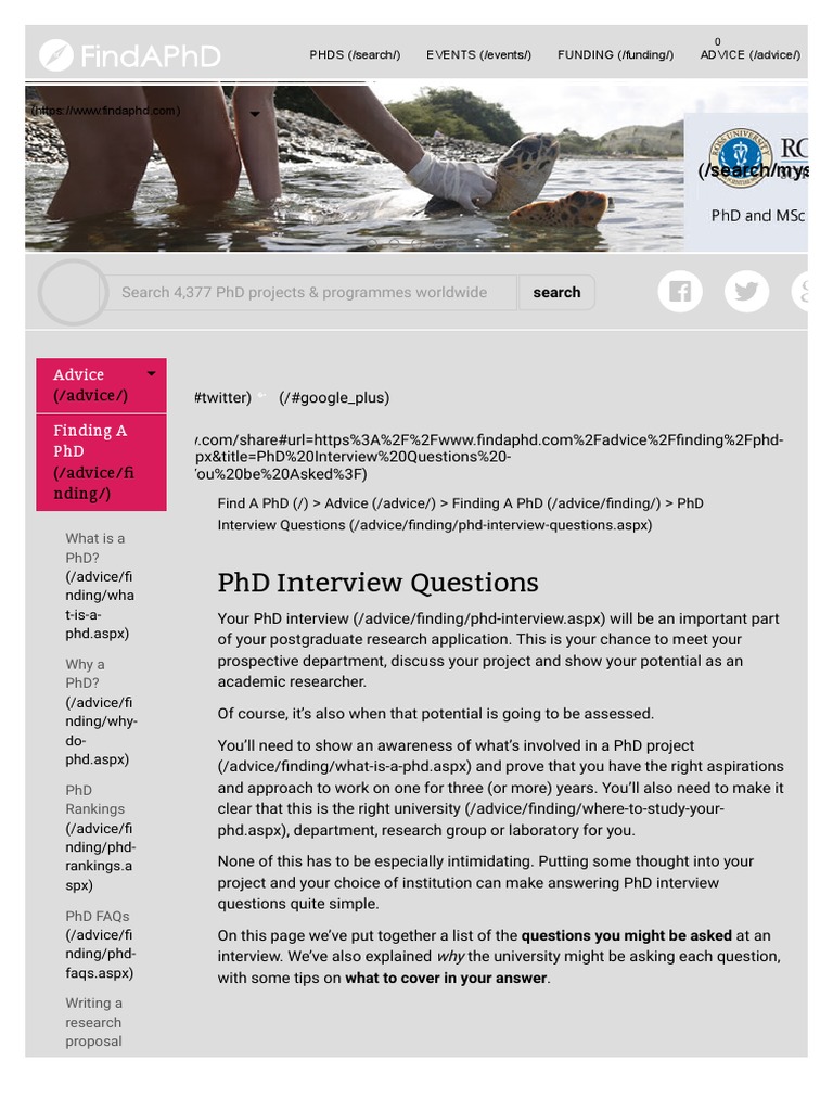PHD Interview Questions - What Will You Be Asked? | PDF | Doctor Of ...
