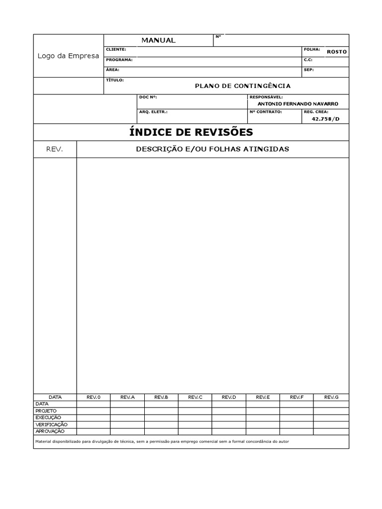 Plano de Contingência QSMS | PDF | Desperdício | Emergência