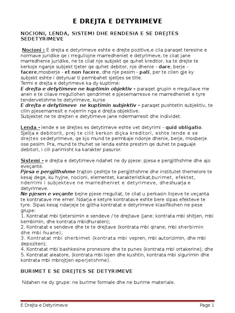 E Drejta e Detyrimeve 2 | PDF